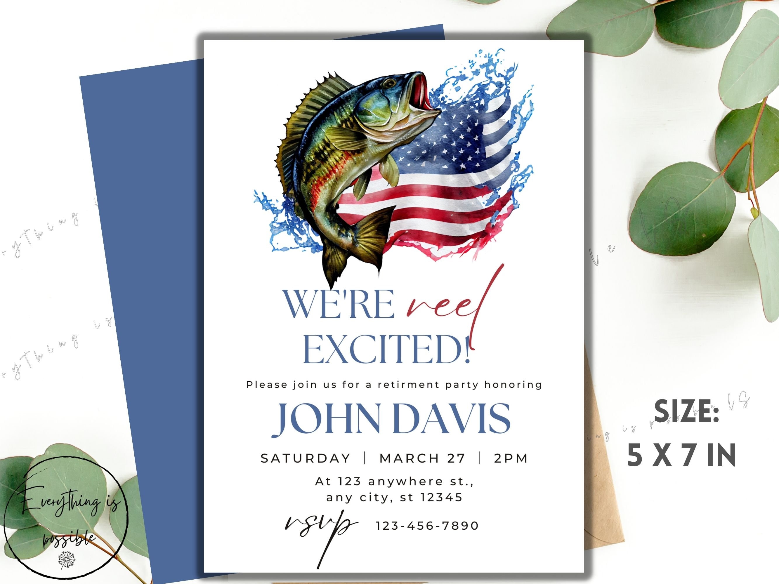 Fishing Retirement Party Invitation, Adult Men's Surprise Invitation ...