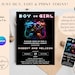 Neon Gamer Gender Reveal Invitation: Gaming Baby Shower (digital ...
