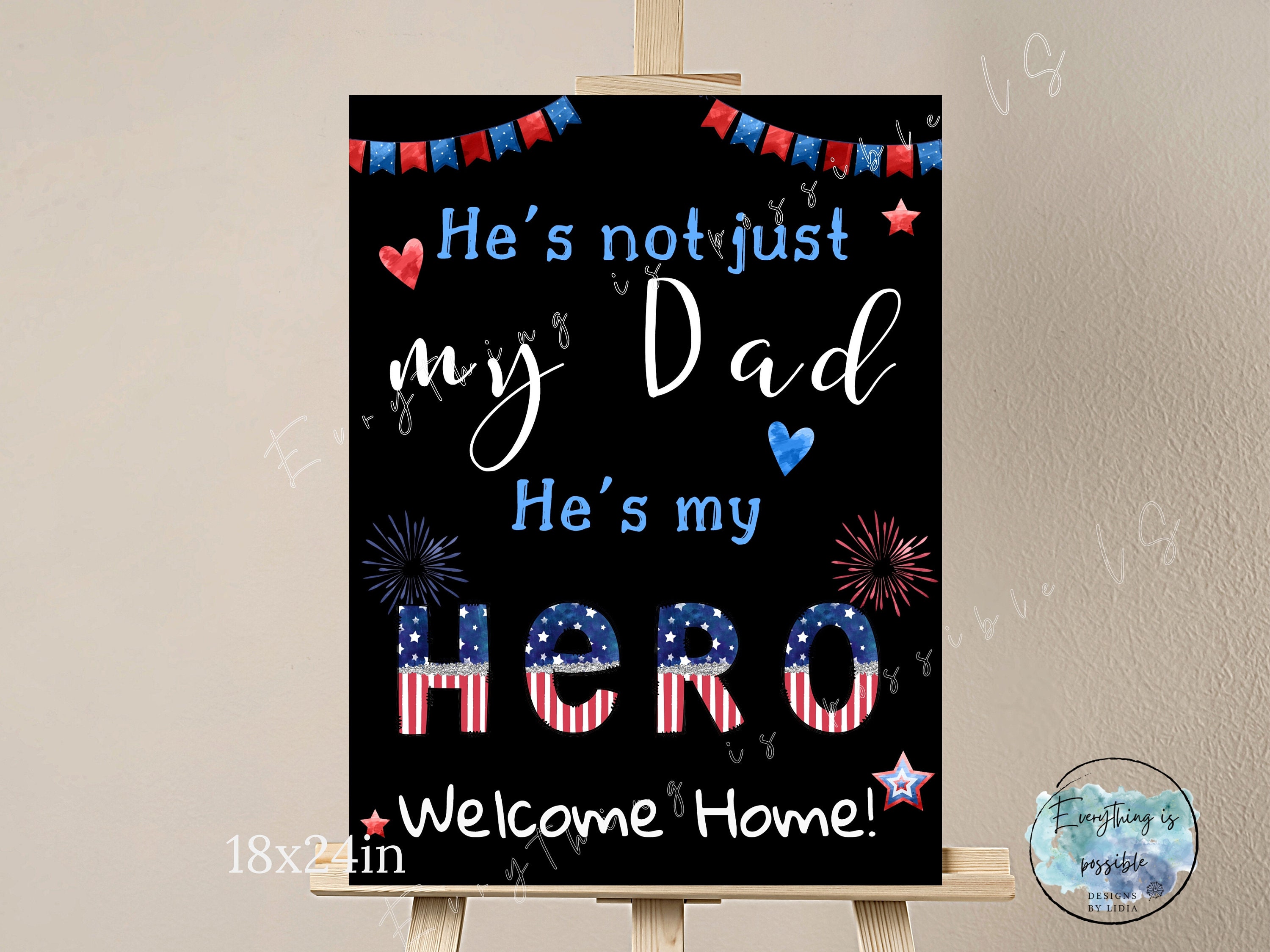 Printable Welcome Home Daddy Sign, Instant Download Deployment ...