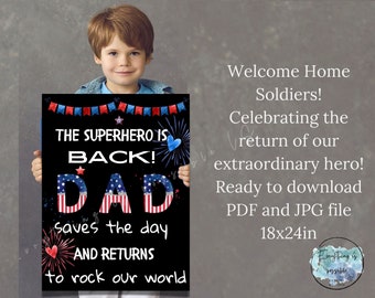 Military Homecoming CHALKBOARD Sign - Etsy