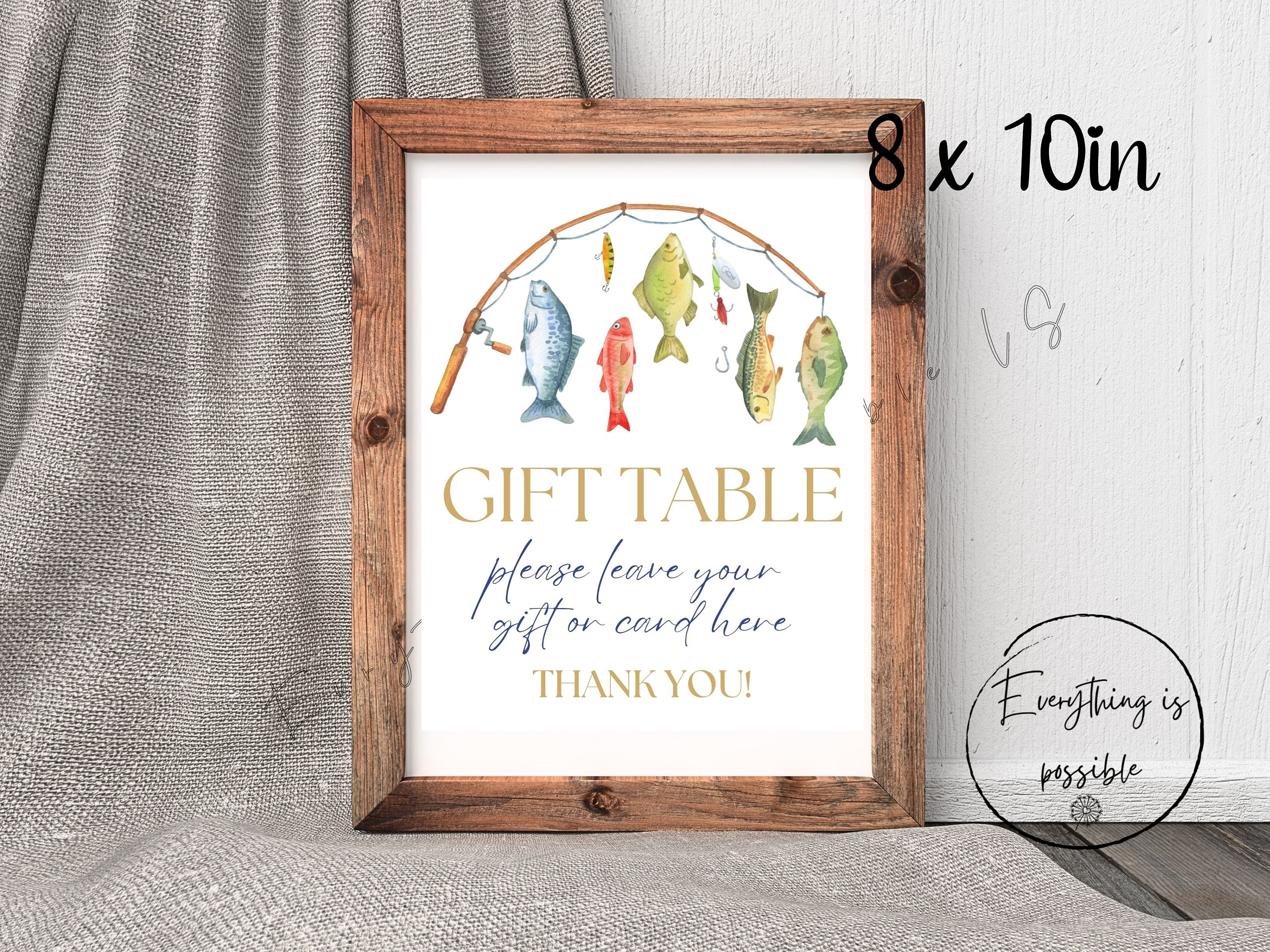 Fishing Baby Shower Bundle Sign, Favors Party Sign Fishing Birthday ...