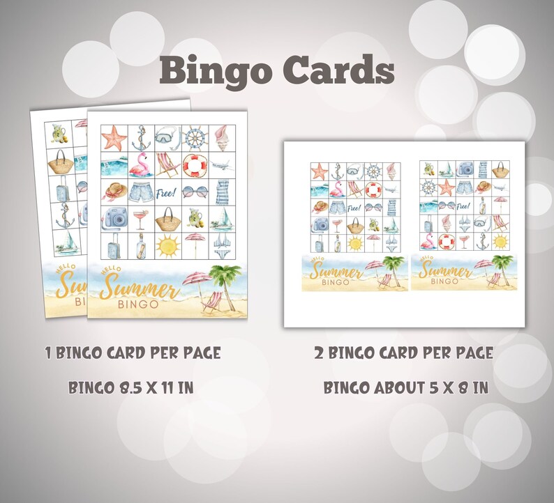 Hello Summer Bingo Printable Game, Pool Party Games, Family Reunion ...