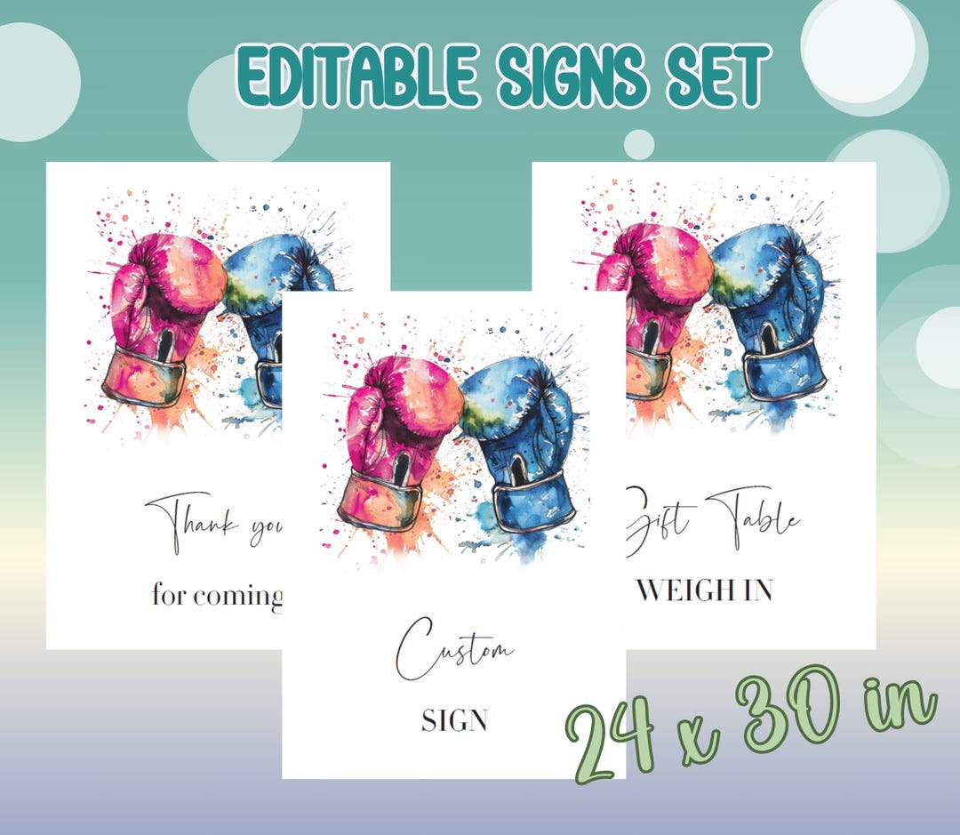 Boxing Birthday Custom Sign, Gender Reveal Knockout, Boxing RETIREMENT ...