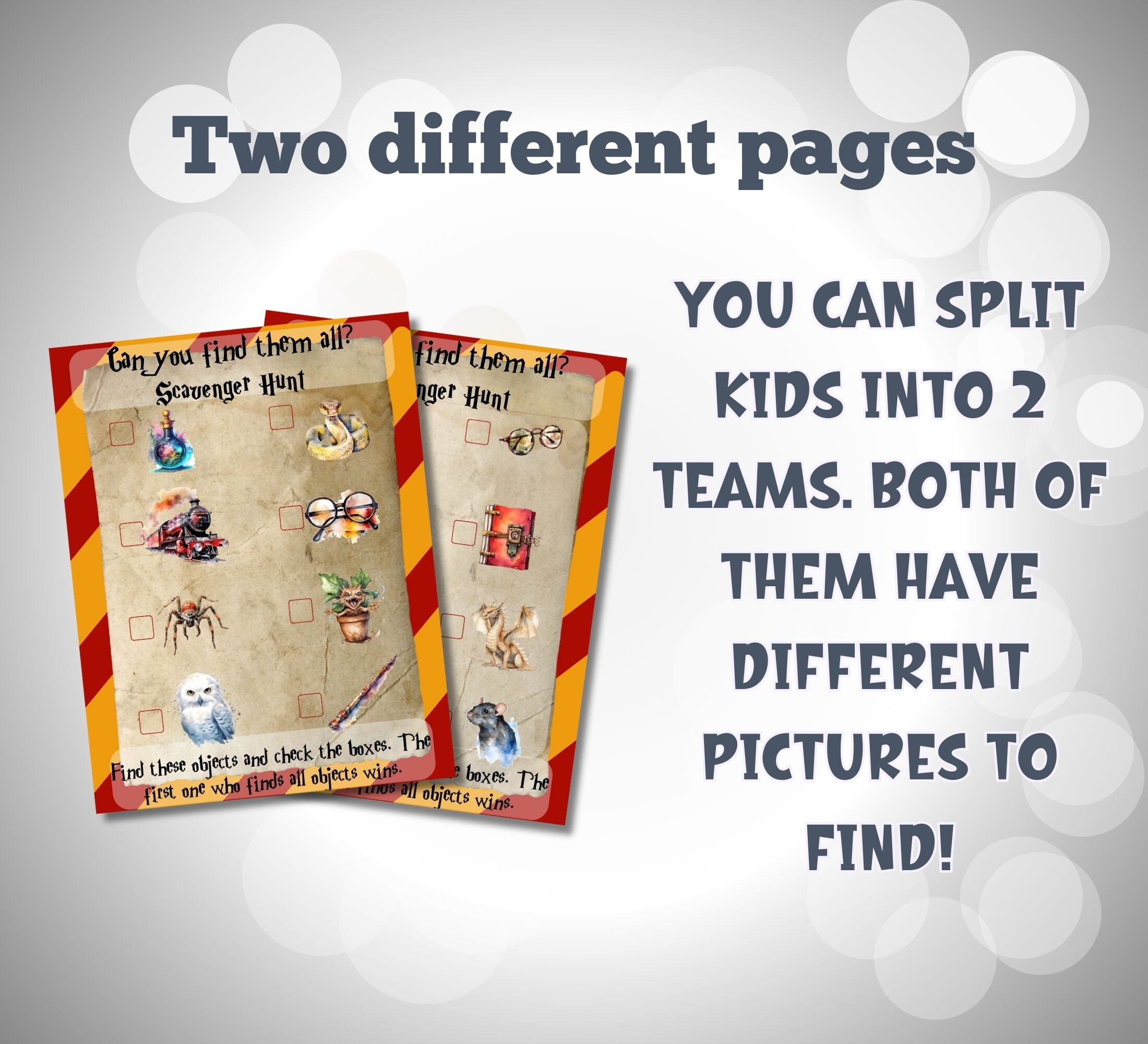 Wizard Scavenger Hunt for Kids, Printable Magic School Party Game ...