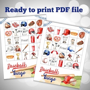Printable Baseball Bingo Game, Baseball Game for Kids, Rookie of the ...