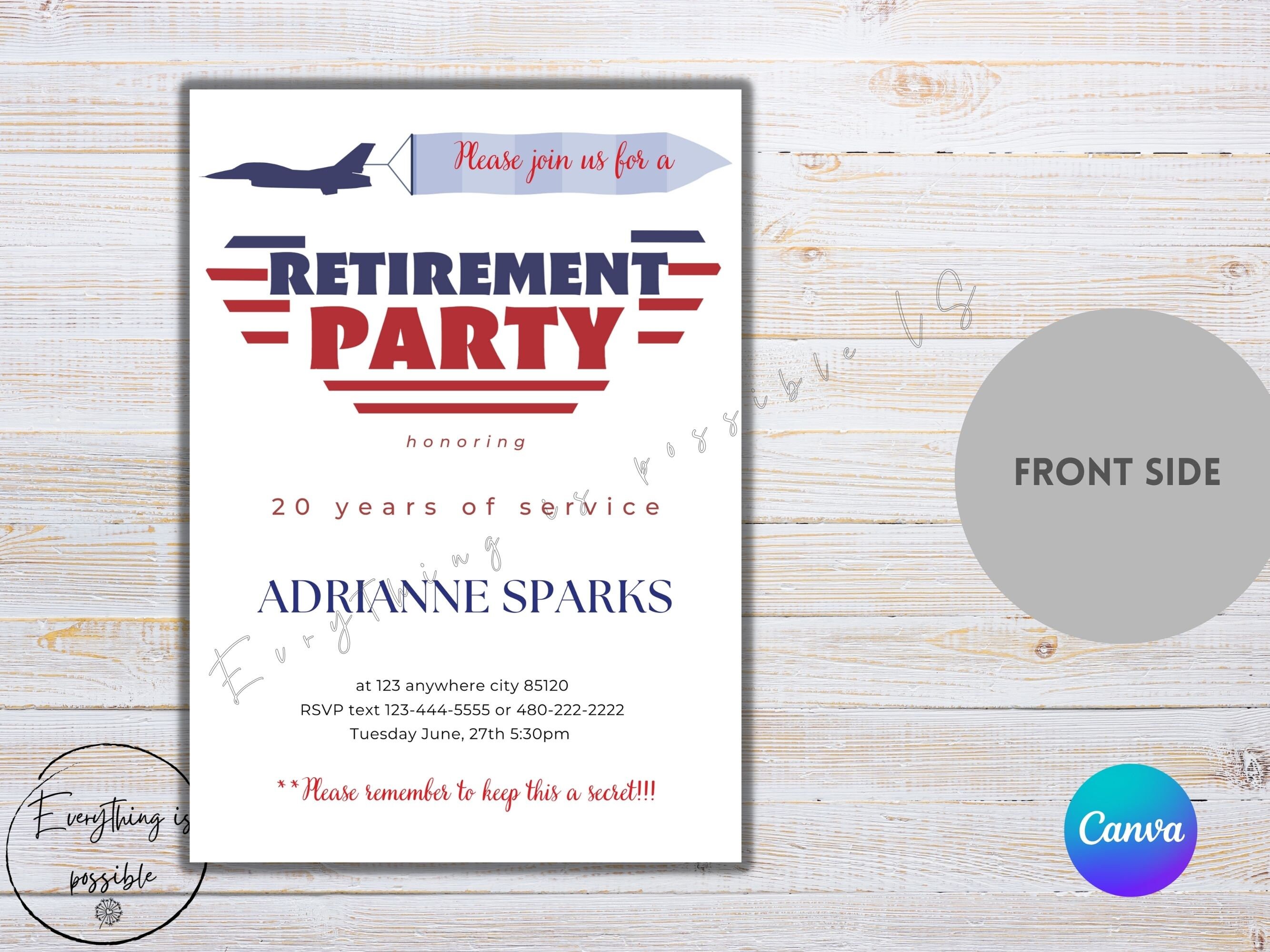 Military Retirement Party Invitation, Digital Download Fighter Pilot ...