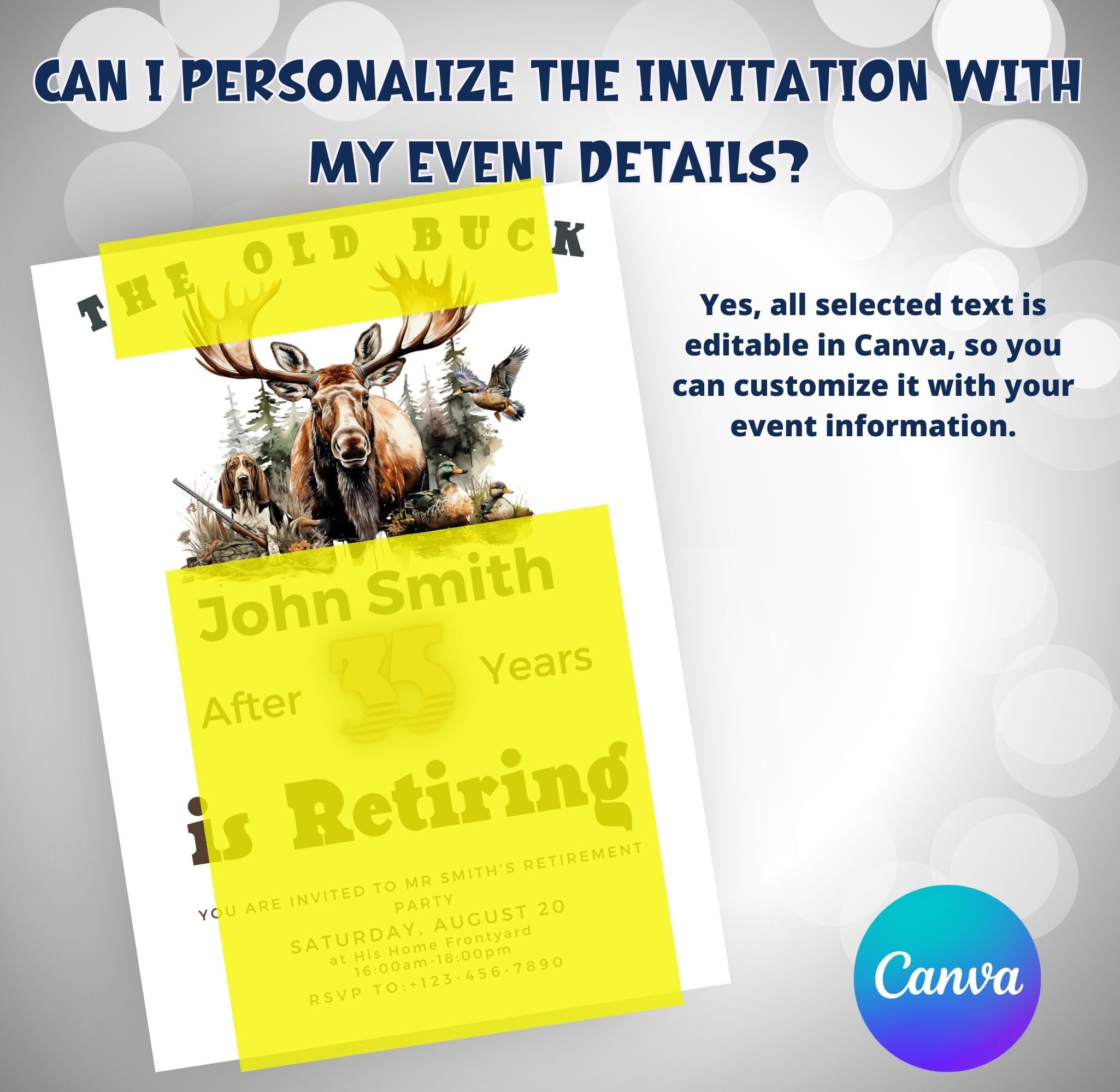 Editable Hunter RETIREMENT Party Invitation, Fisherman Retirement Bash ...