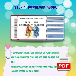 Surprise Boxing Ticket Template for Christmas Gift, Customizable and ...