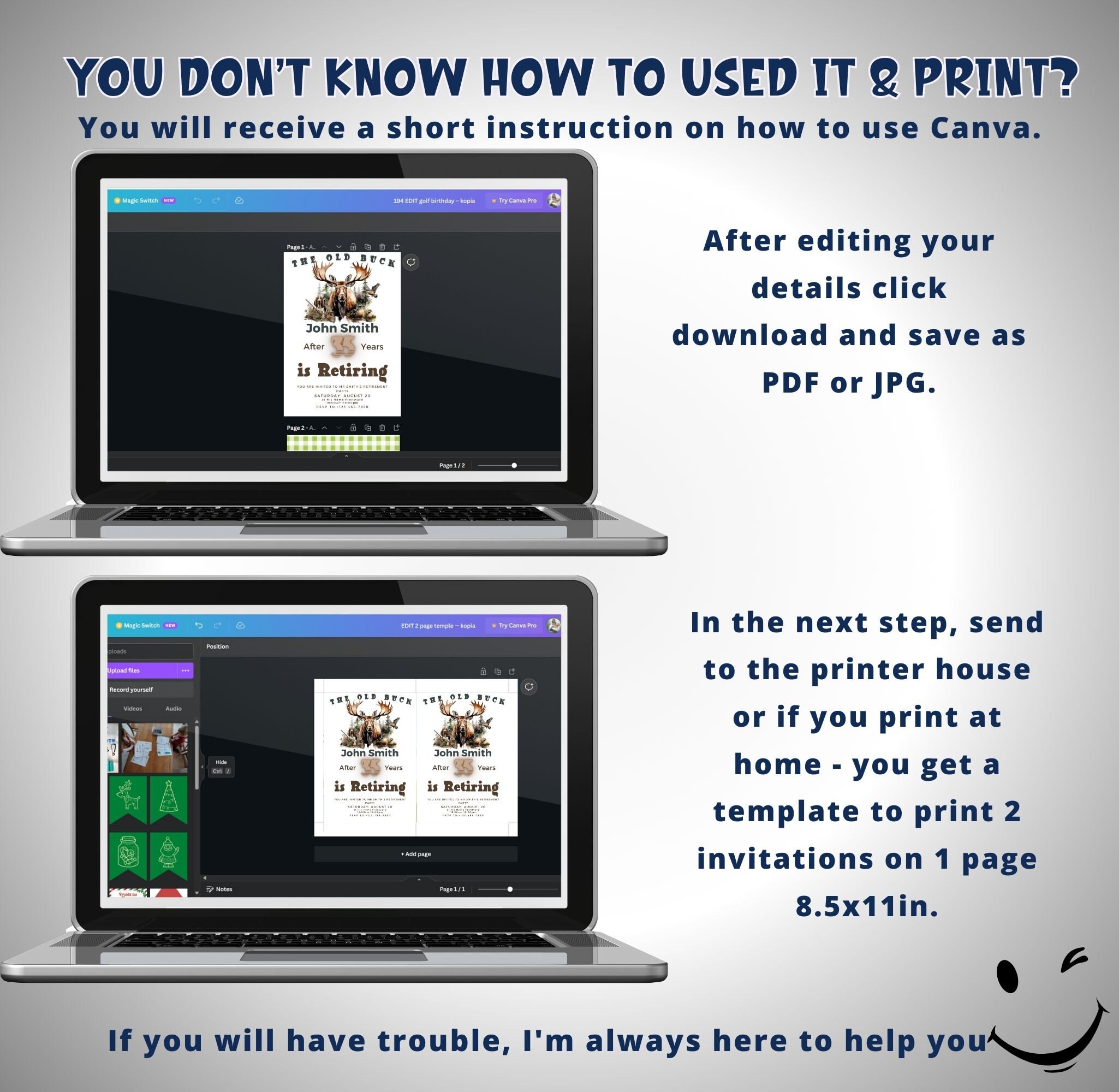 Editable Hunter RETIREMENT Party Invitation, Fisherman Retirement Bash ...