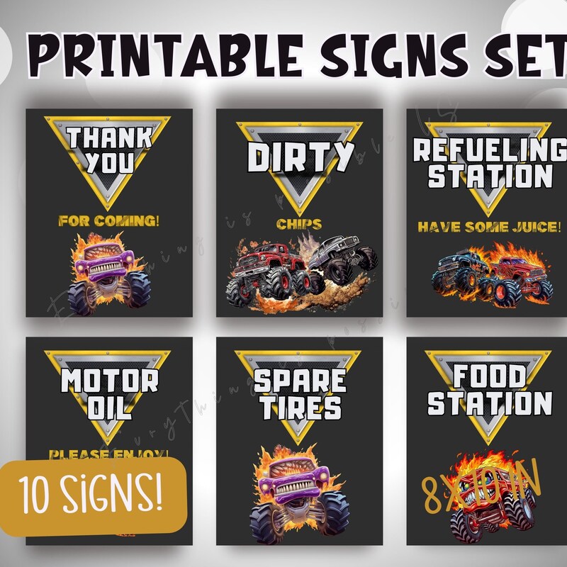 Monster Jam Party Banner - Etsy