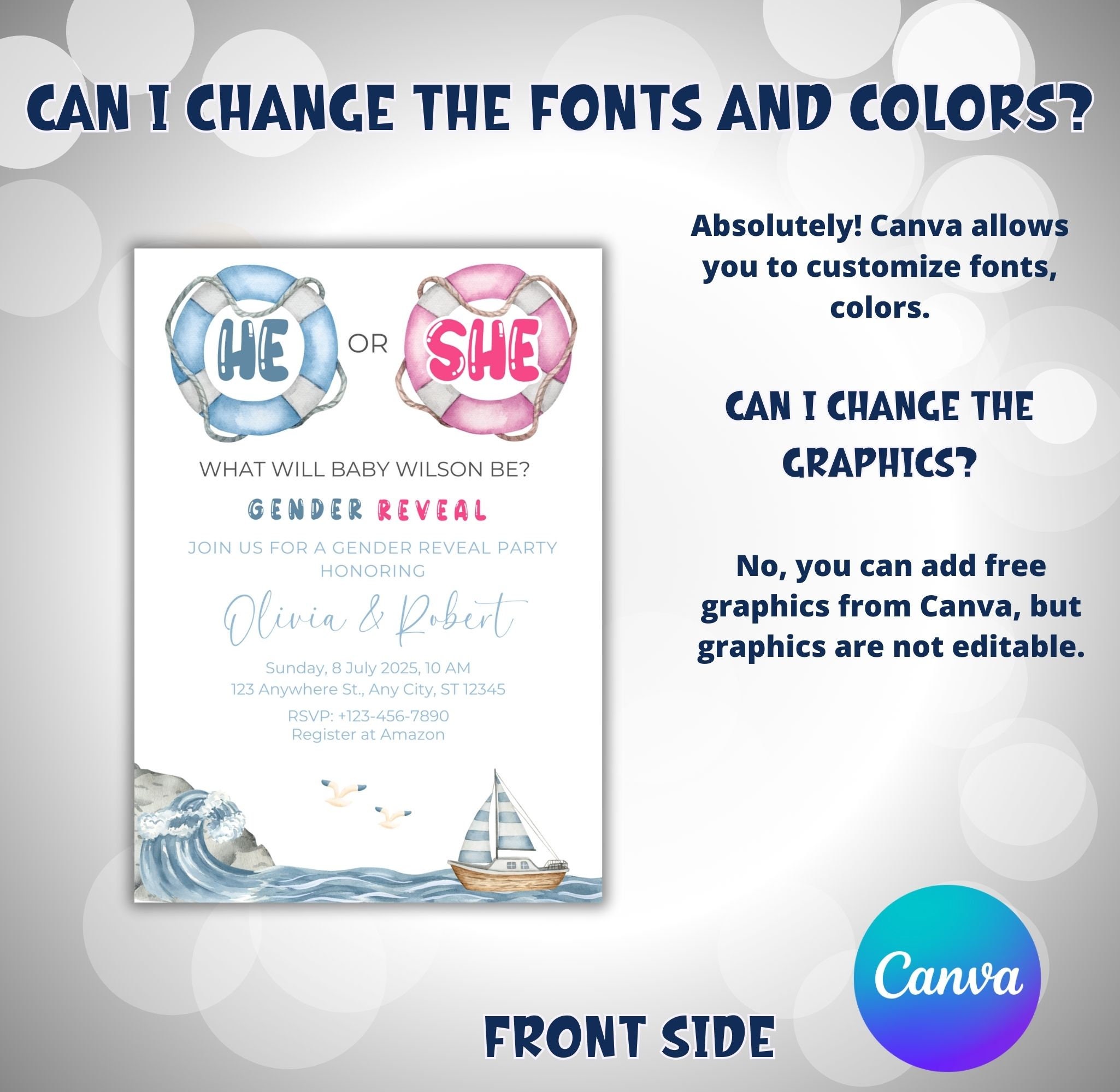 Under the Sea Baby Shower Gender Reveal Invitation, Ocean Gender Reveal ...