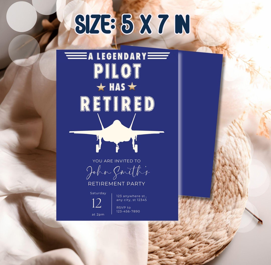 Air Force Pilot Retirement Party Invitation: Editable Template (5x7) - Etsy