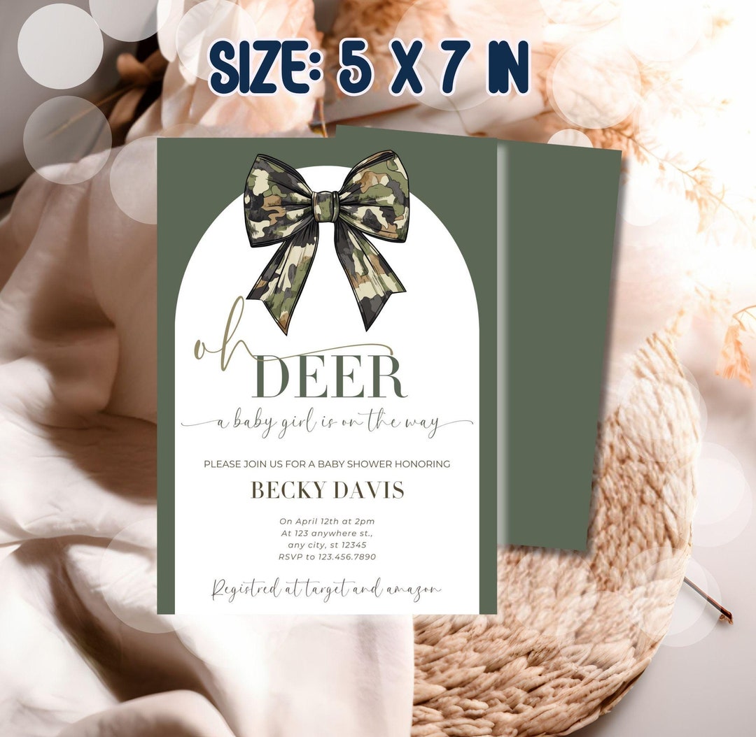 Hunting Baby Boy Shower Invitation, Little Hunter Invite, Oh Deer ...
