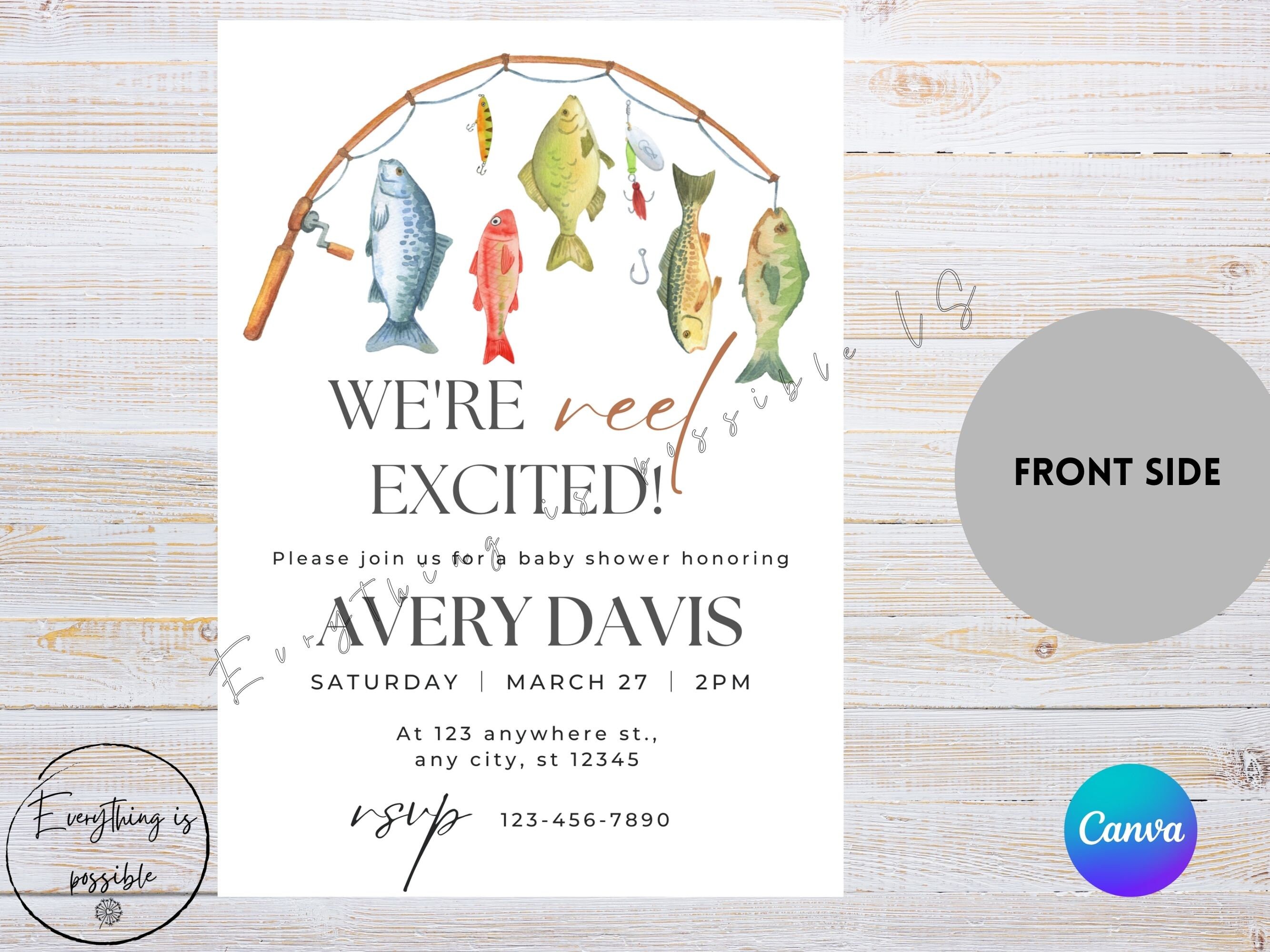 Fishing Baby Shower Invitation Bundle (digital Download) - Etsy