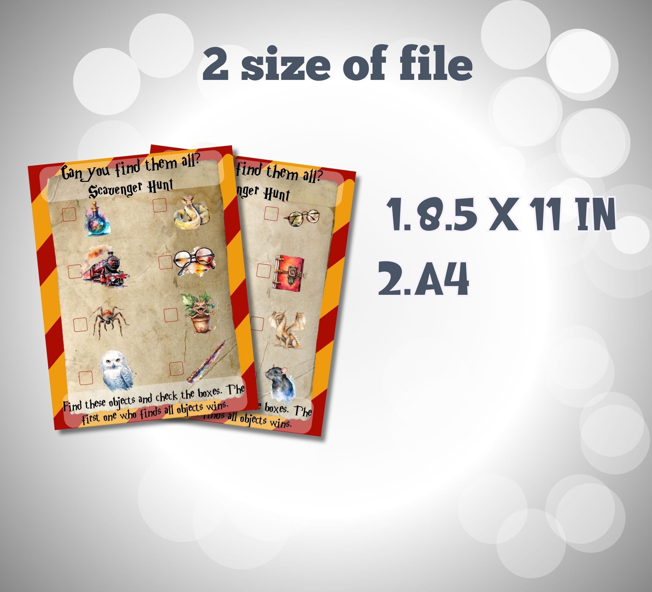 Wizard Scavenger Hunt for Kids, Printable Magic School Party Game ...