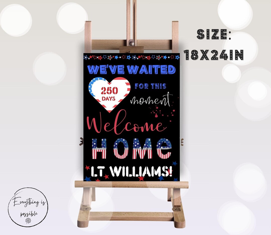 Welcome Home to Dad SIGN, Blue White Red Homecoming Back From ...