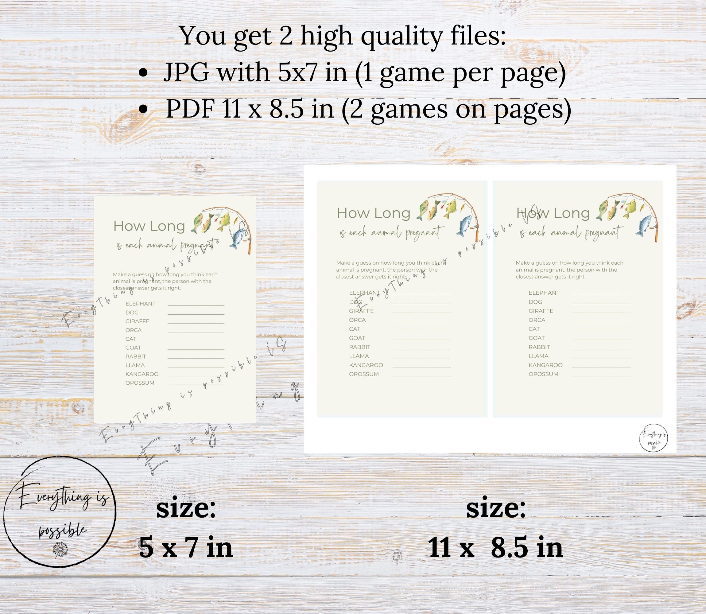 Baby Shower Fish Theme Game Bundle, Fish Baby Shower Games, Fishing ...