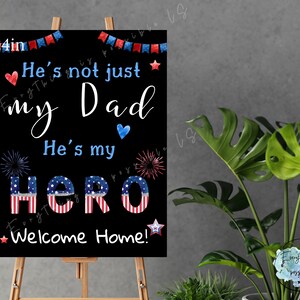 Printable Welcome Home Daddy Sign, Instant Download Deployment ...