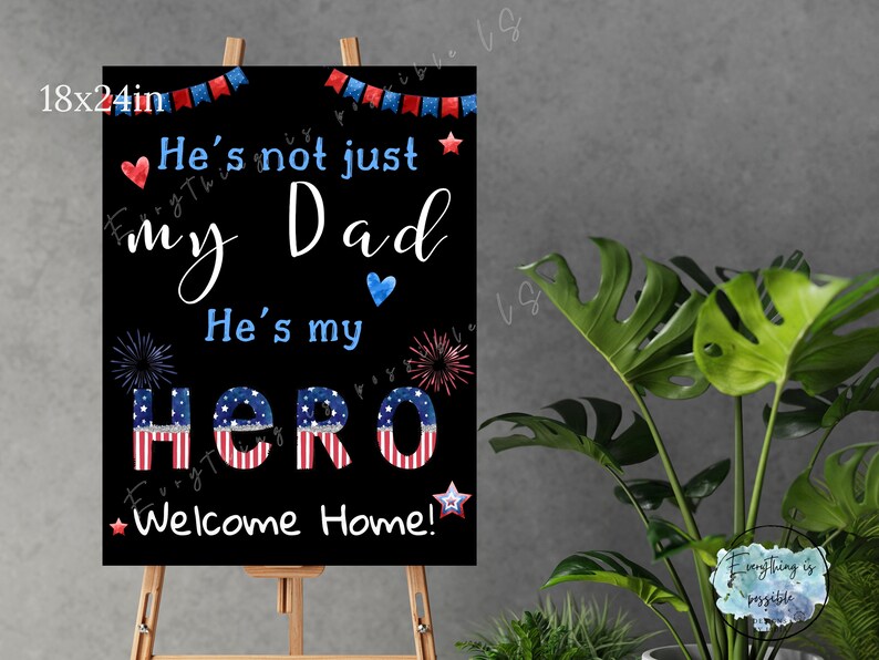 Printable Welcome Home Daddy Sign, Instant Download Deployment ...