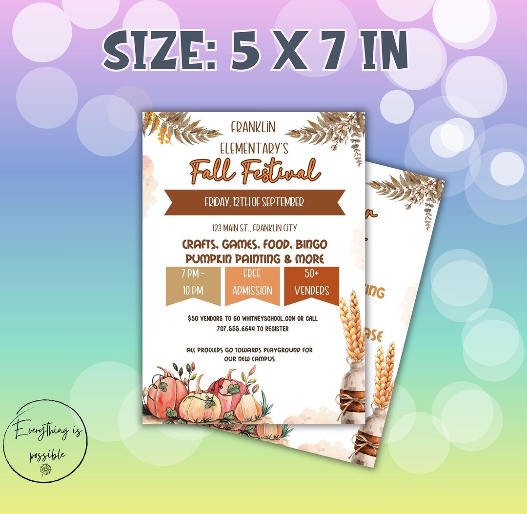 Editable Fall Festival, Digital Flyer for Pumpkin Patch Party, School ...