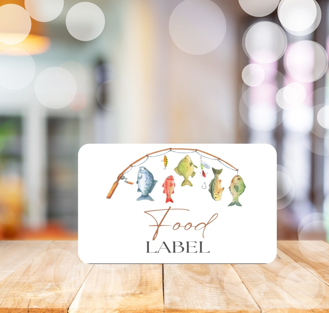 Editable Fishing Food Labels, Printable Birthday Place Cards Fisherman ...