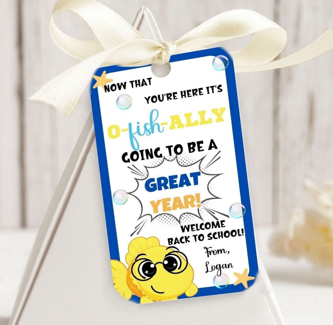 Goldfish Back to School Gift Tag: Teacher Treat, Student Snack ...
