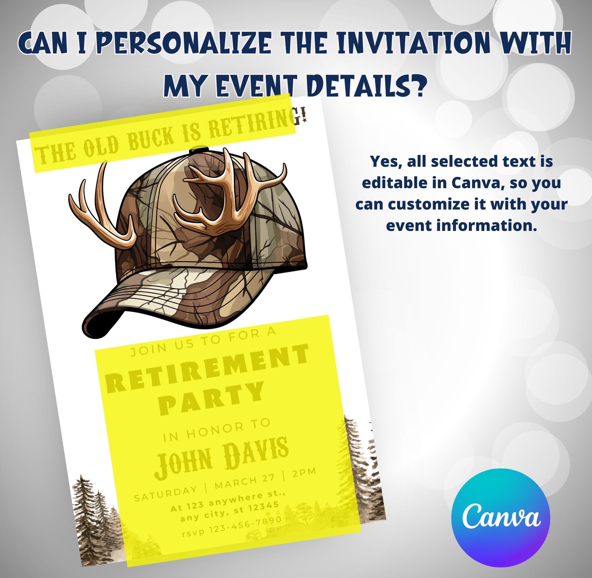 Hunter Retirement Invitations