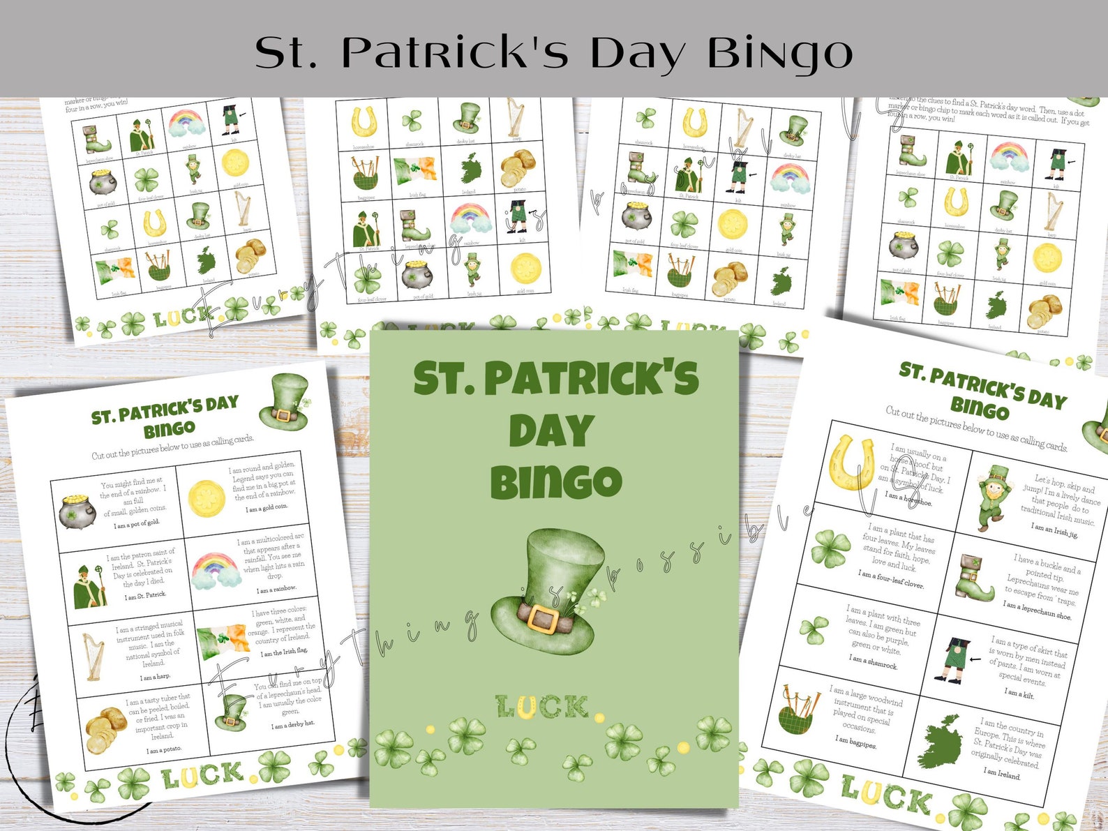 St Patricks Day Printable Bingo, St Paddy Games, Leprechaun Bingo, St ...