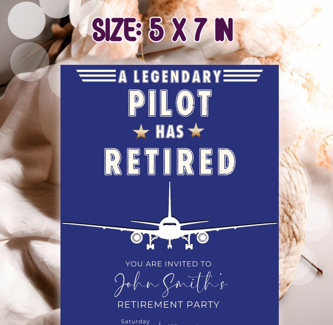 Boeing Pilot Retirement Party Invitation: Editable Template (5x7) - Etsy