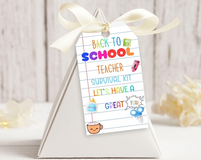 Teacher's Survival Kit Gift Tag, Editable Appreciation Week Gift Tag ...