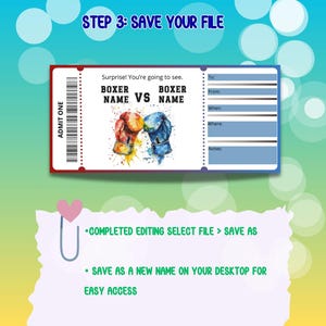 Surprise Boxing Ticket Template for Christmas Gift, Customizable and ...