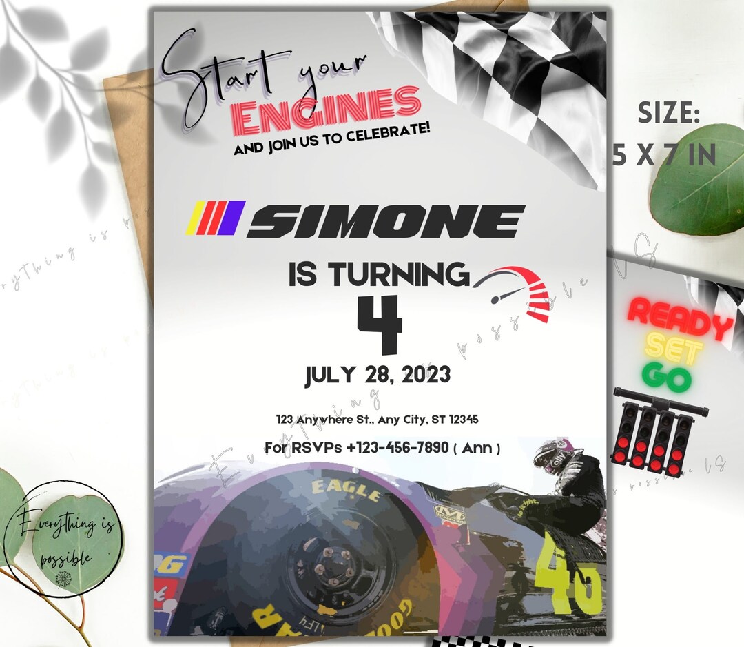 Nascar Birthday Invitations Printable