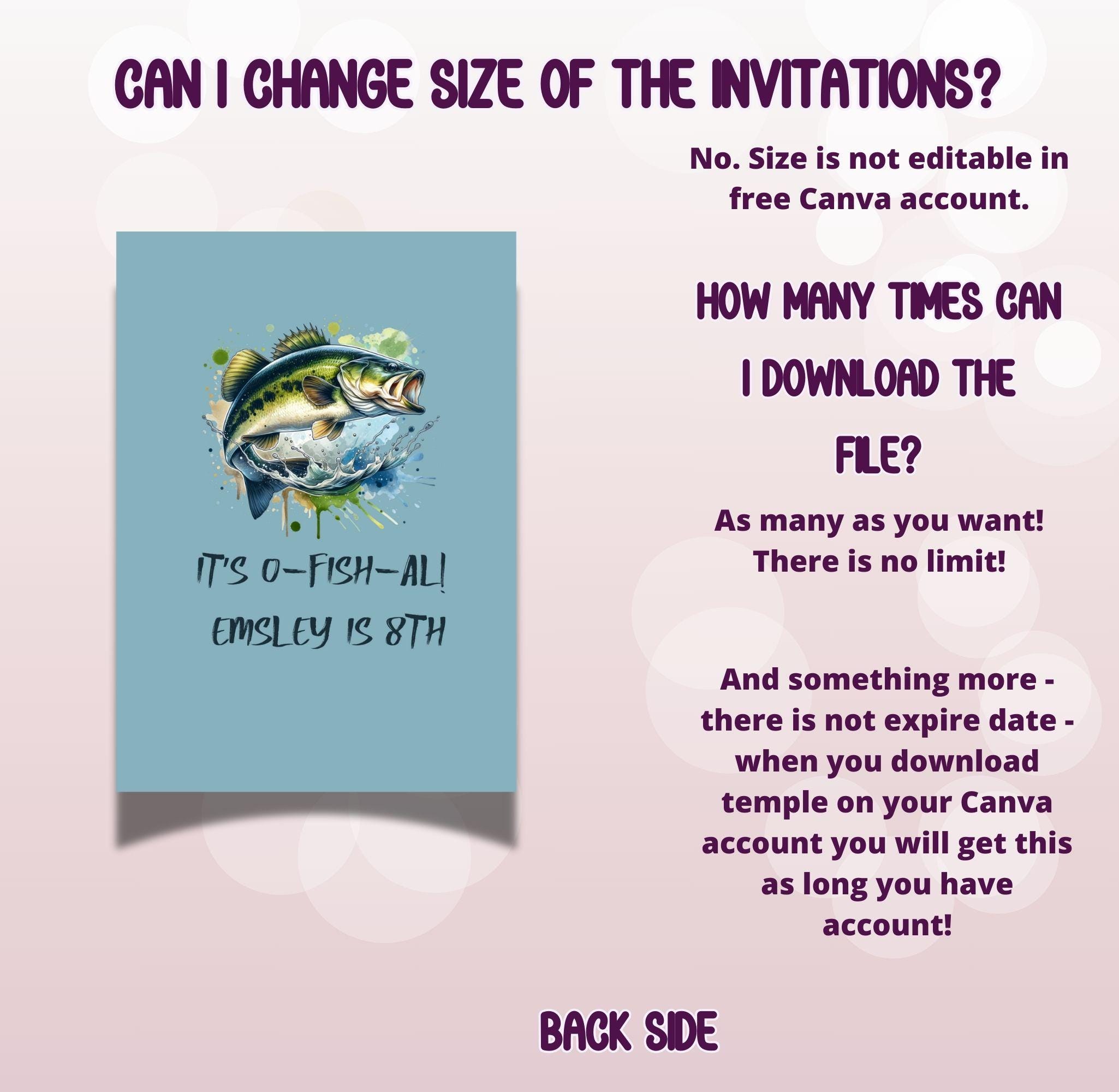 Bass Fishing Birthday Invitation: Reel Fun, Editable Template (digital ...