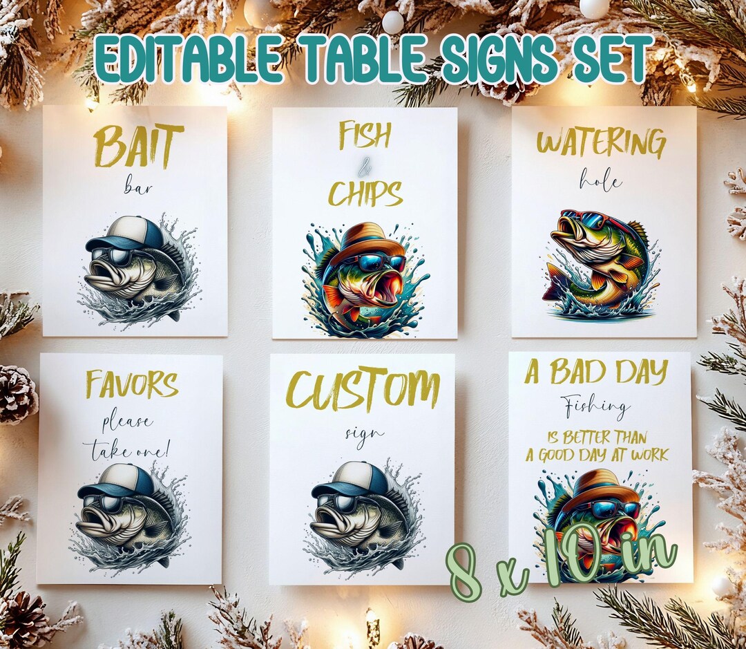 Fishing Food Sign, the Big One - Fish Table Sign, Bait Bar - Fishing ...