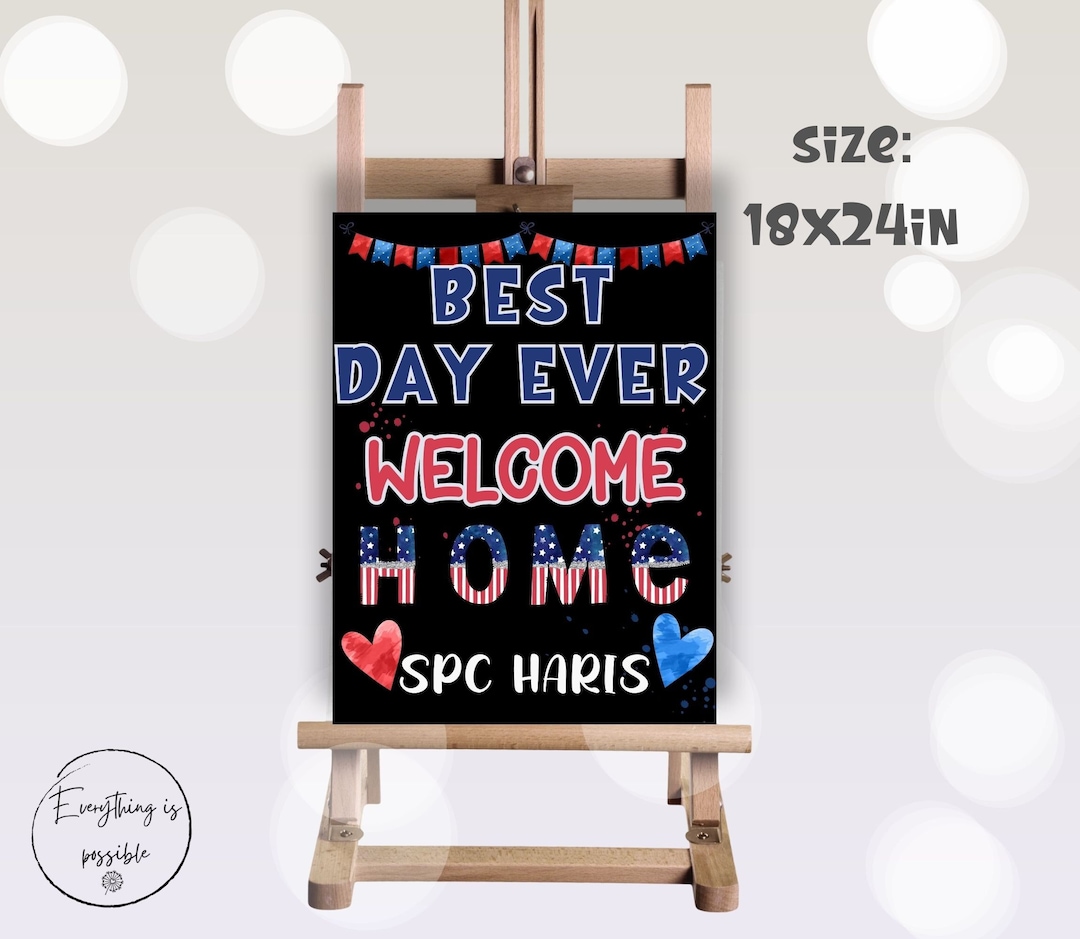Editable Military Welcome Home Sign Back From Deployment, Printable ...