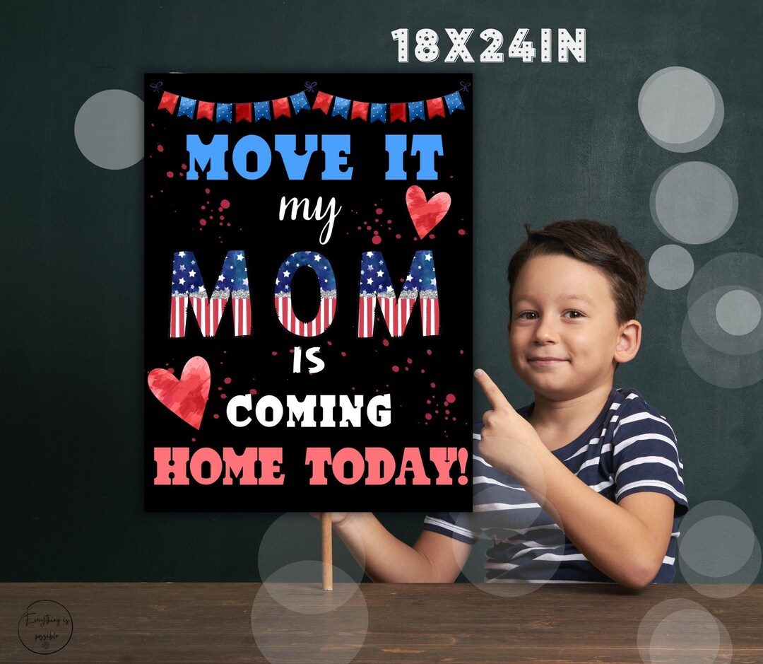 Welcome Home to MOM Sign, Back From Deployment Sign, Military ...