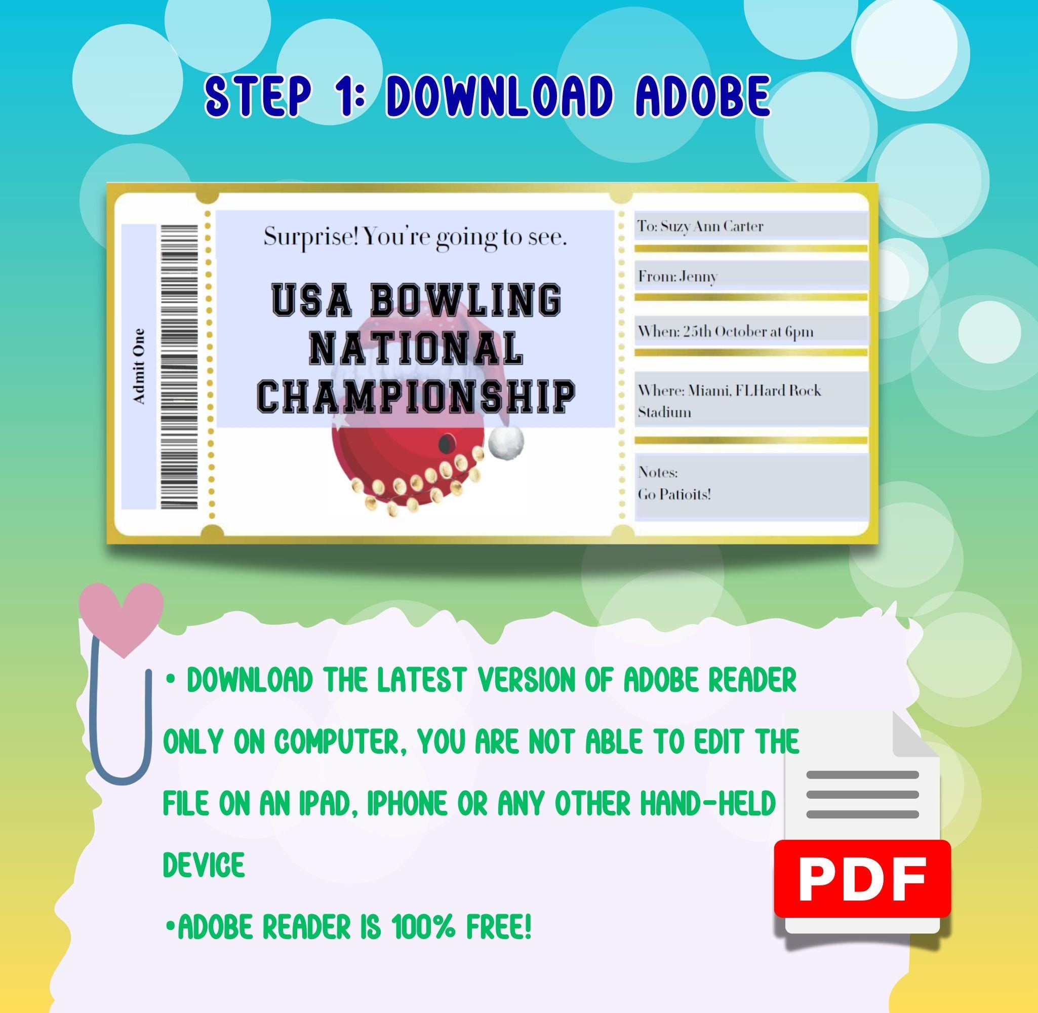 Surprise Bowling Ticket Template: DIY Bowling Tournament Invitation ...