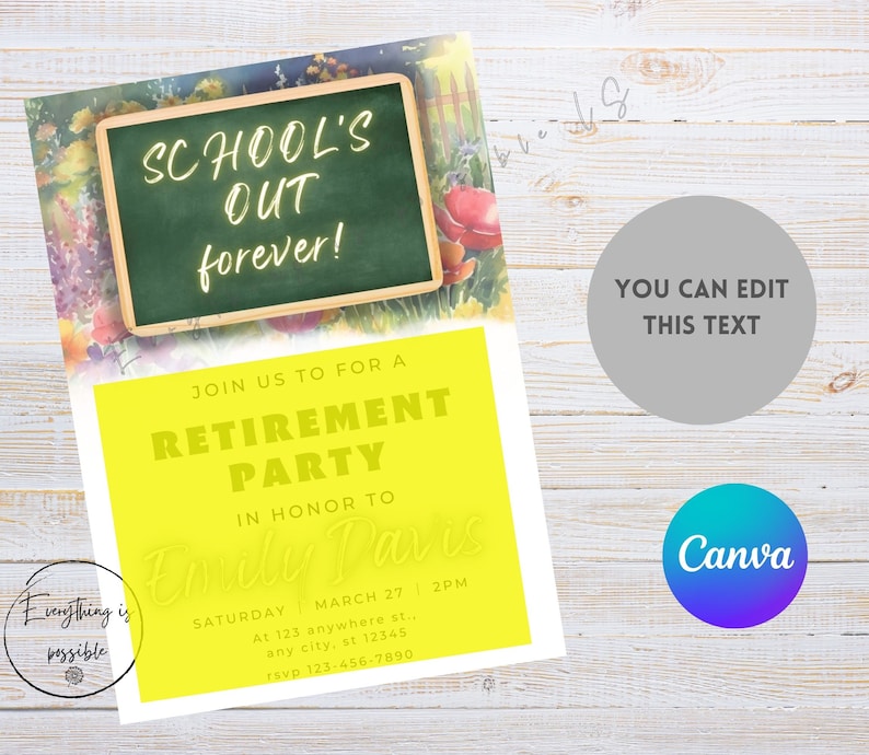 Teacher Retirement Party Invitation Retirement for Teacher - Etsy