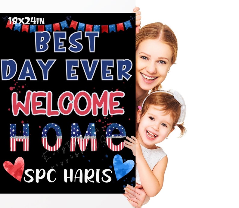 Editable Military Welcome Home Sign: Customizable Homecoming Template ...