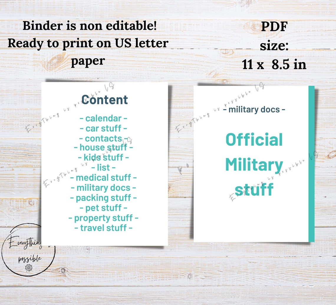 PCS Planner, Military Pcs Binder, PCS Binder Printable, Military Move ...