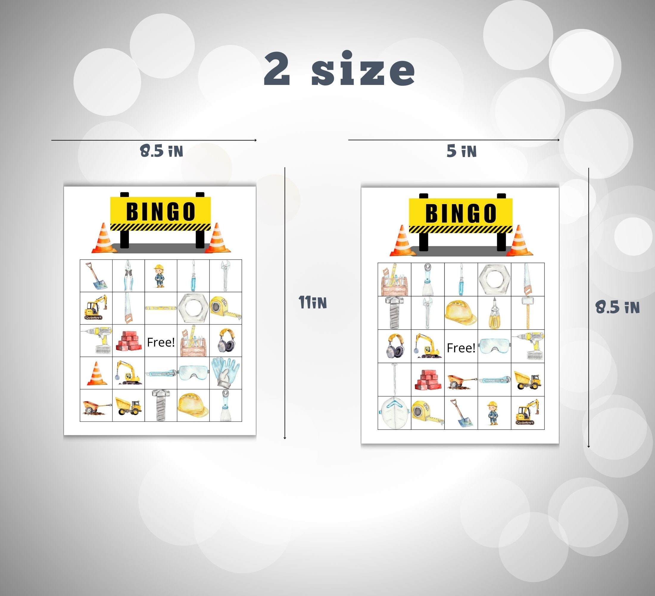 Construction Bingo for Kids, Construction Bingo Birthday Party ...