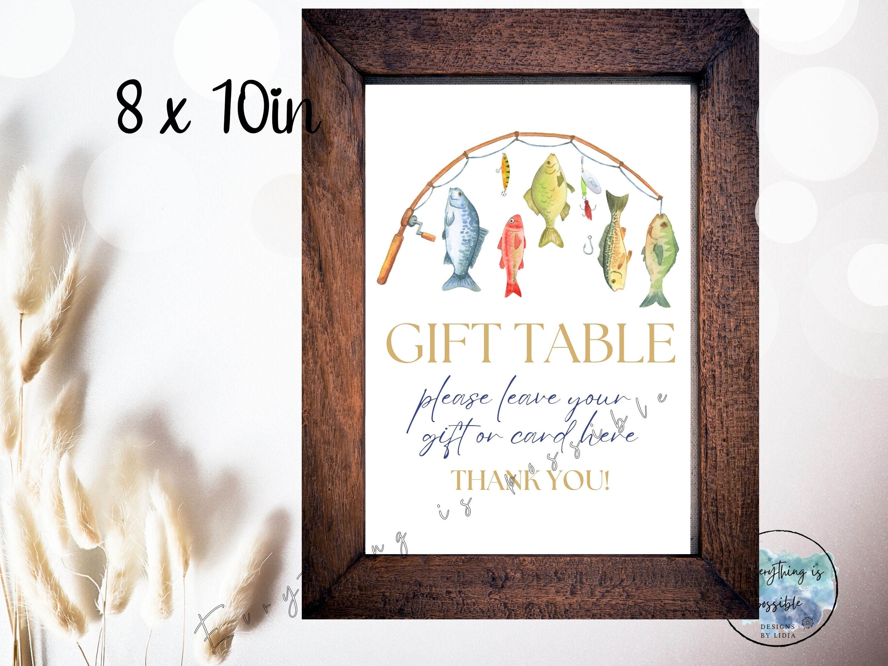 Fishing Baby Shower Bundle Sign, Favors Party Sign Fishing Birthday ...