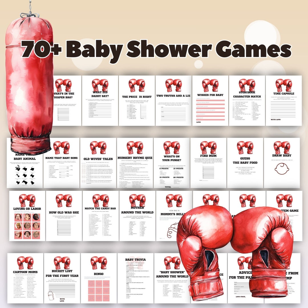 Boxing Baby Shower Games Bundle: 70+ Printable Games (digital Download ...