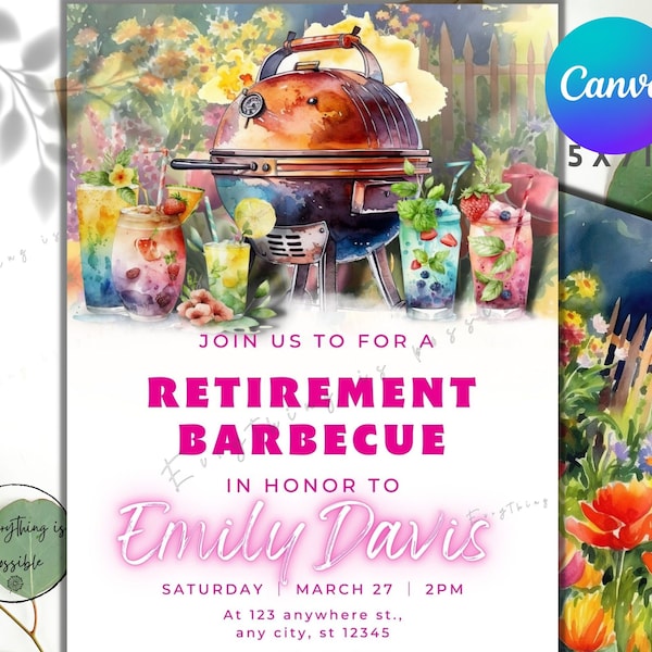 Retirement Barbeque Invitation - Etsy