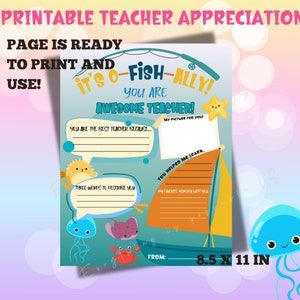 Printable Teacher Appreciation Gift, Fisherman Teacher Appreciation ...