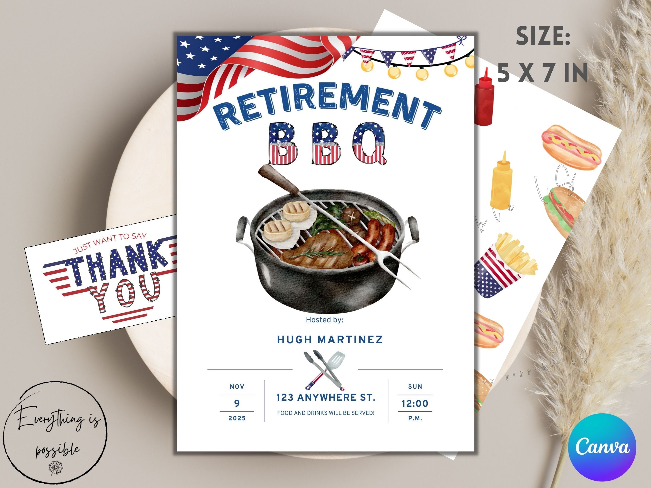 Retirement Ceremony BBQ Invitation, Digital Download Retirement BBQ ...