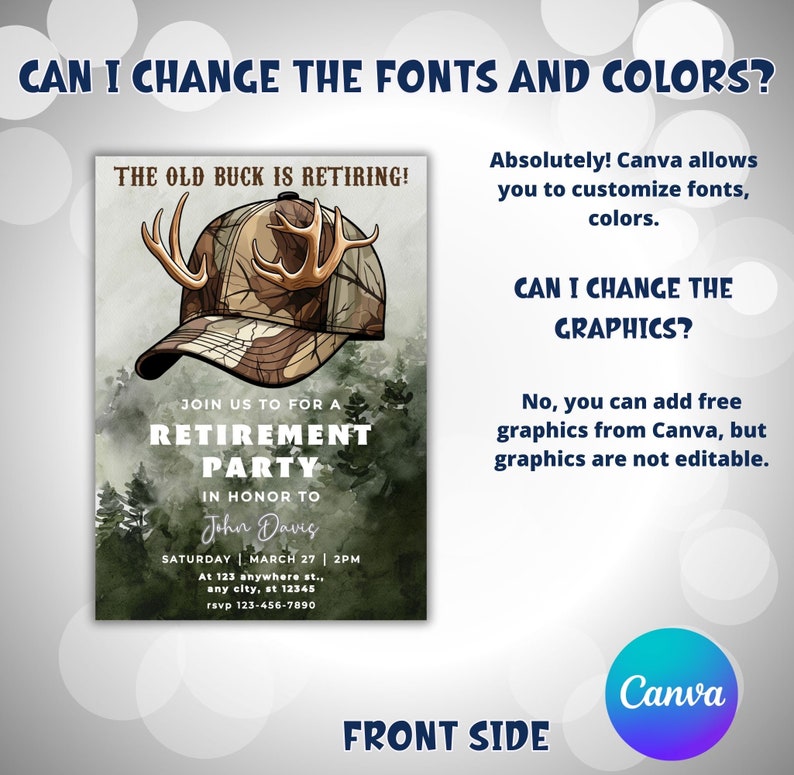 Editable Hunter RETIREMENT Party Invitation, Fisherman Retirement Bash ...