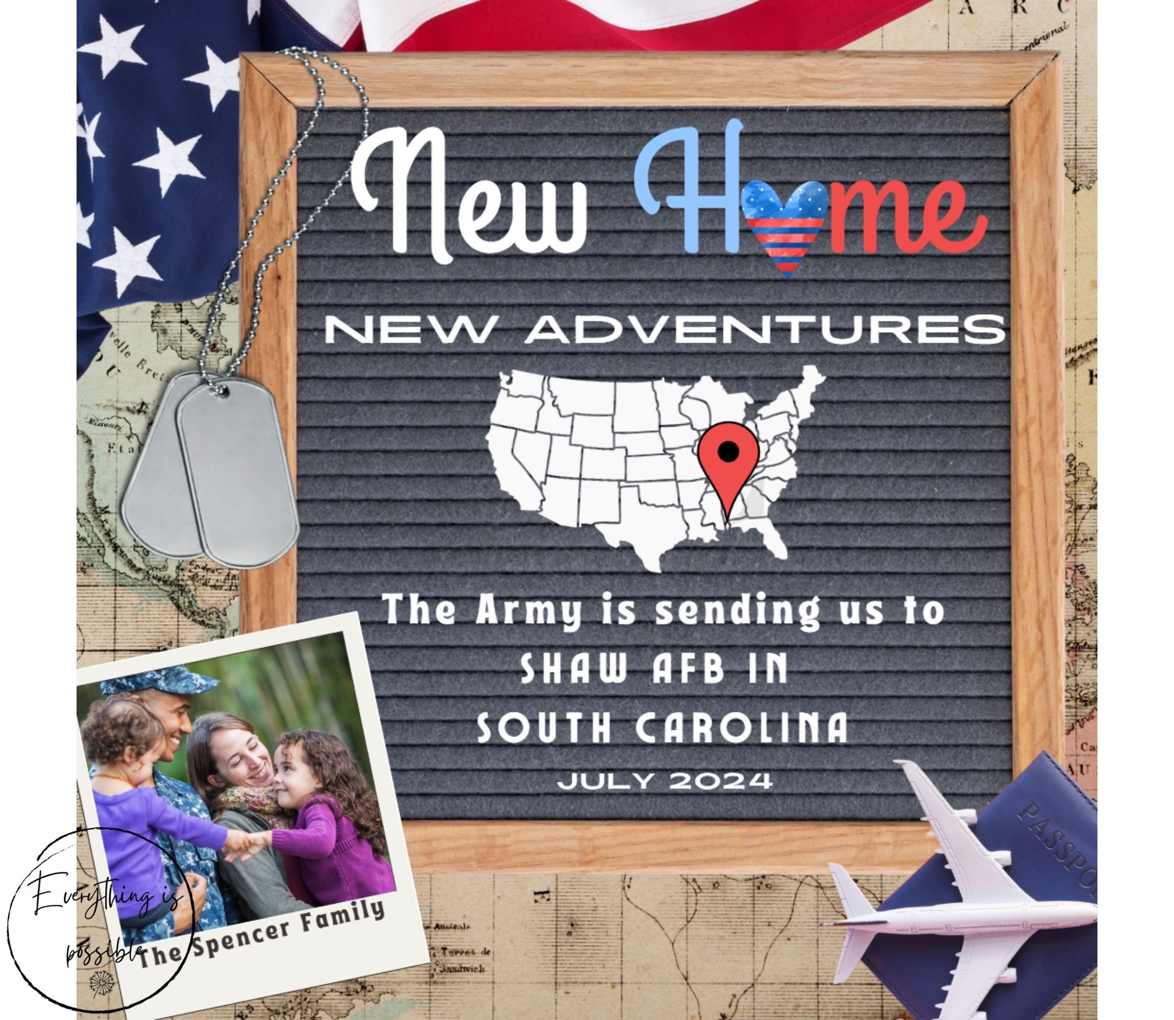 Military PCS Social Media Announcement, Editable Moving Announcement ...