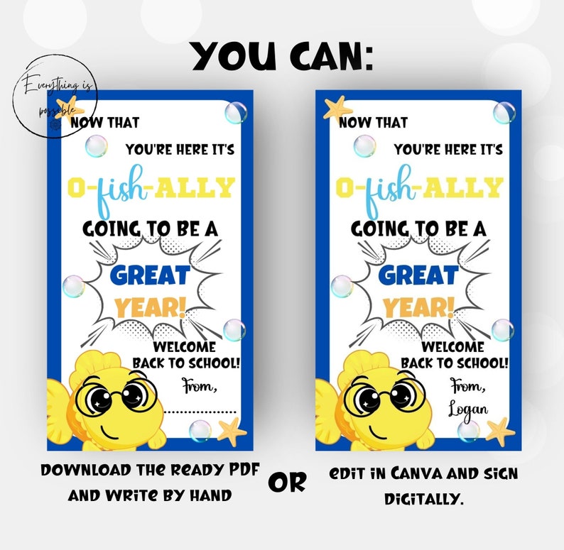 Goldfish Back to School Gift Tag: Teacher Treat, Student Snack ...