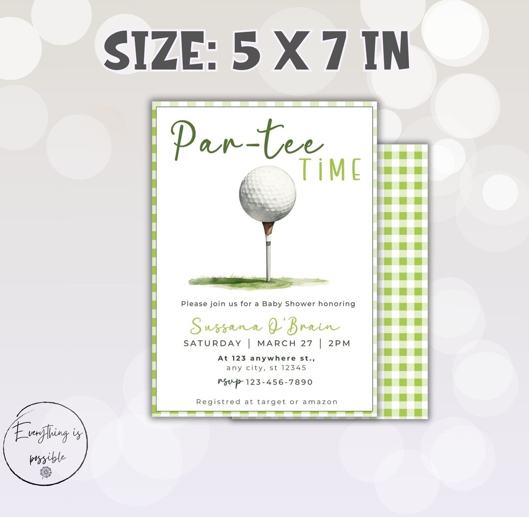 Golf Baby Shower Invitation, Let's Par-tee Baby Shower, Golfing Couples ...
